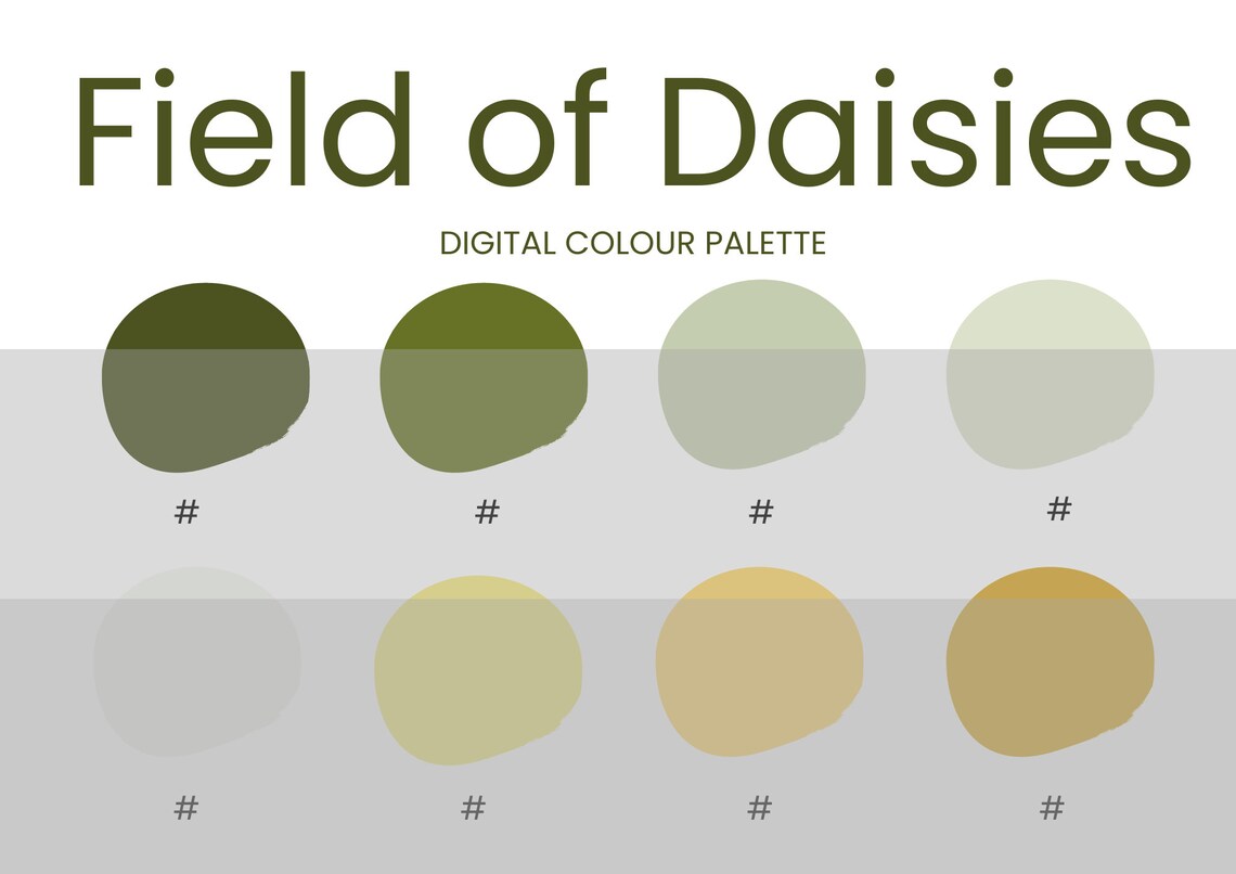 Field of Daisies Digital Colour Palette | Brand Colour Palette | Colour ...