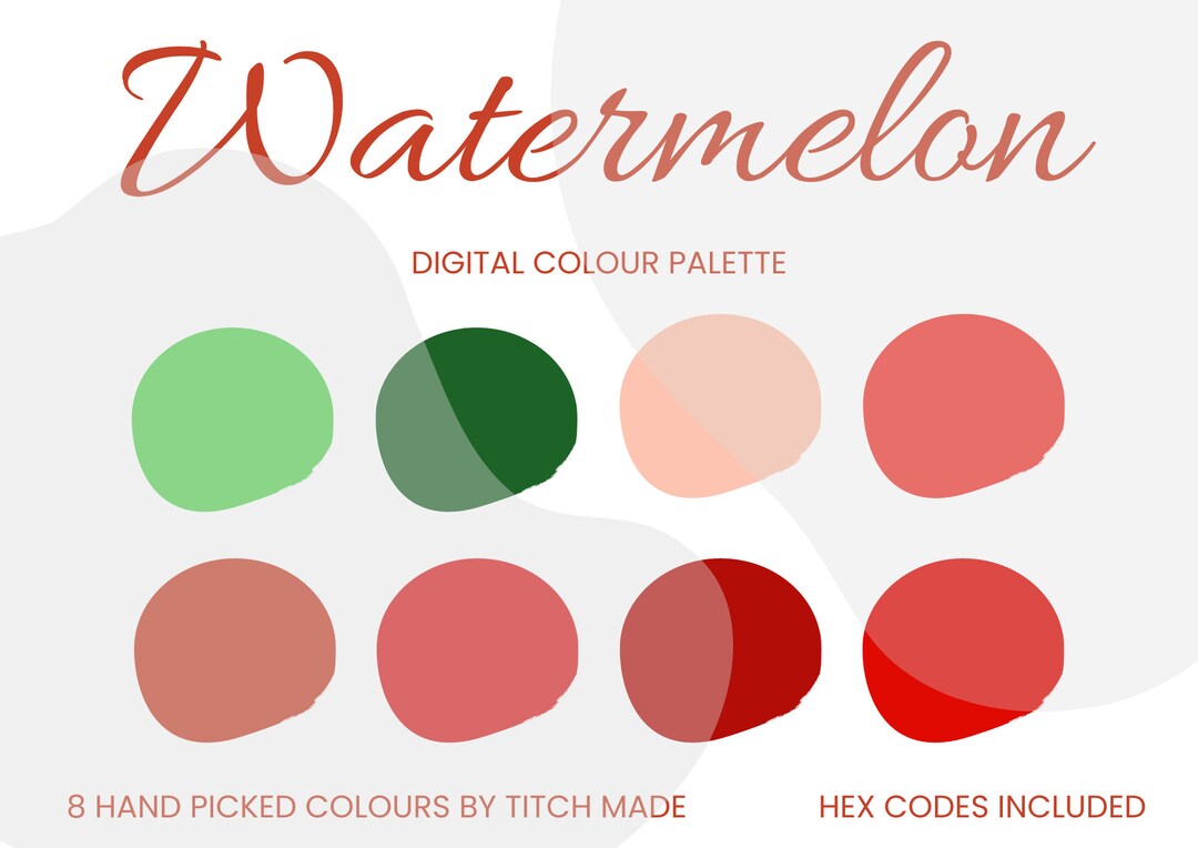 Watermelon Digital Colour Palette Brand Colour Palette - Etsy