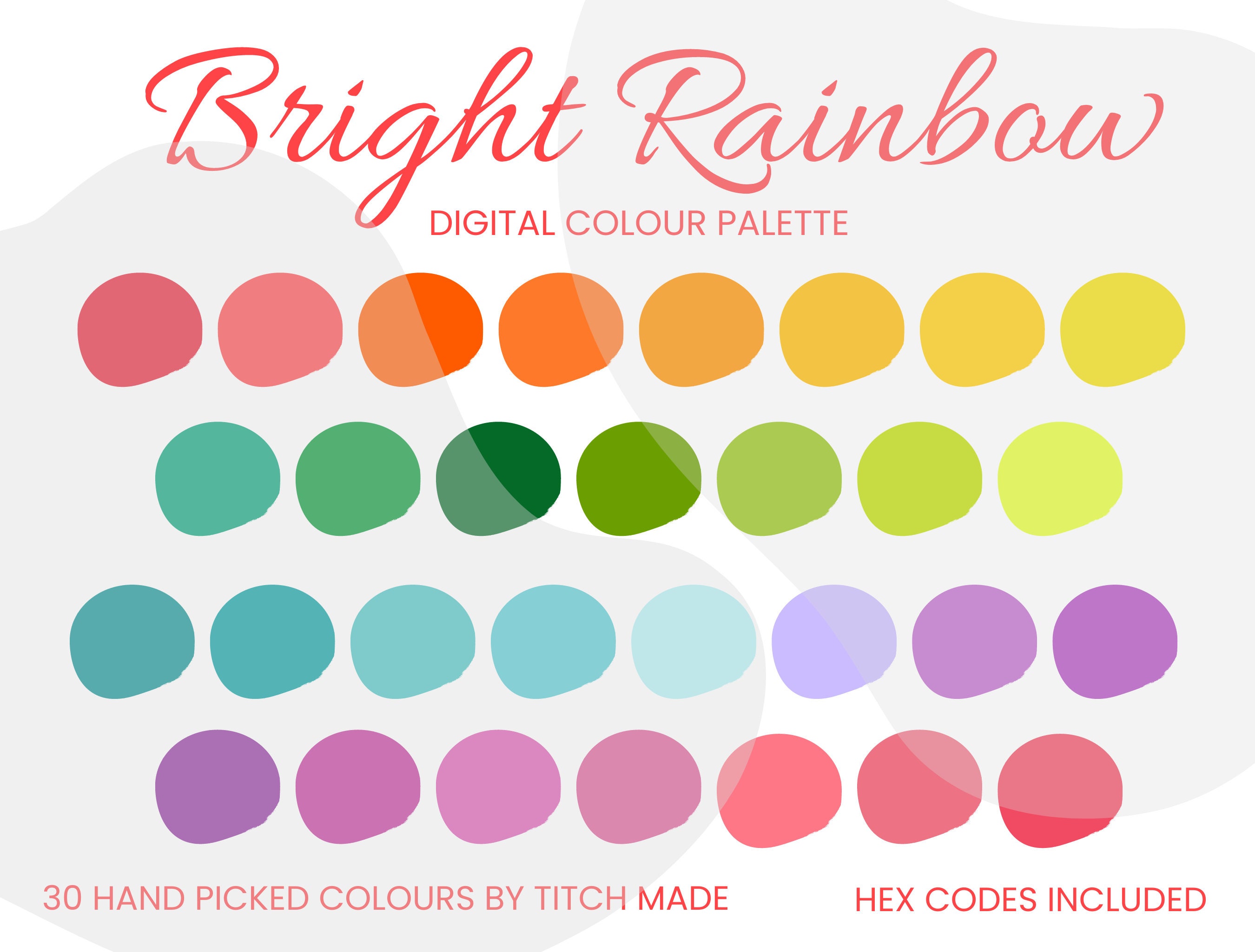 Bright Rainbow Digital Colour Palette Brand Colour Palette - Etsy