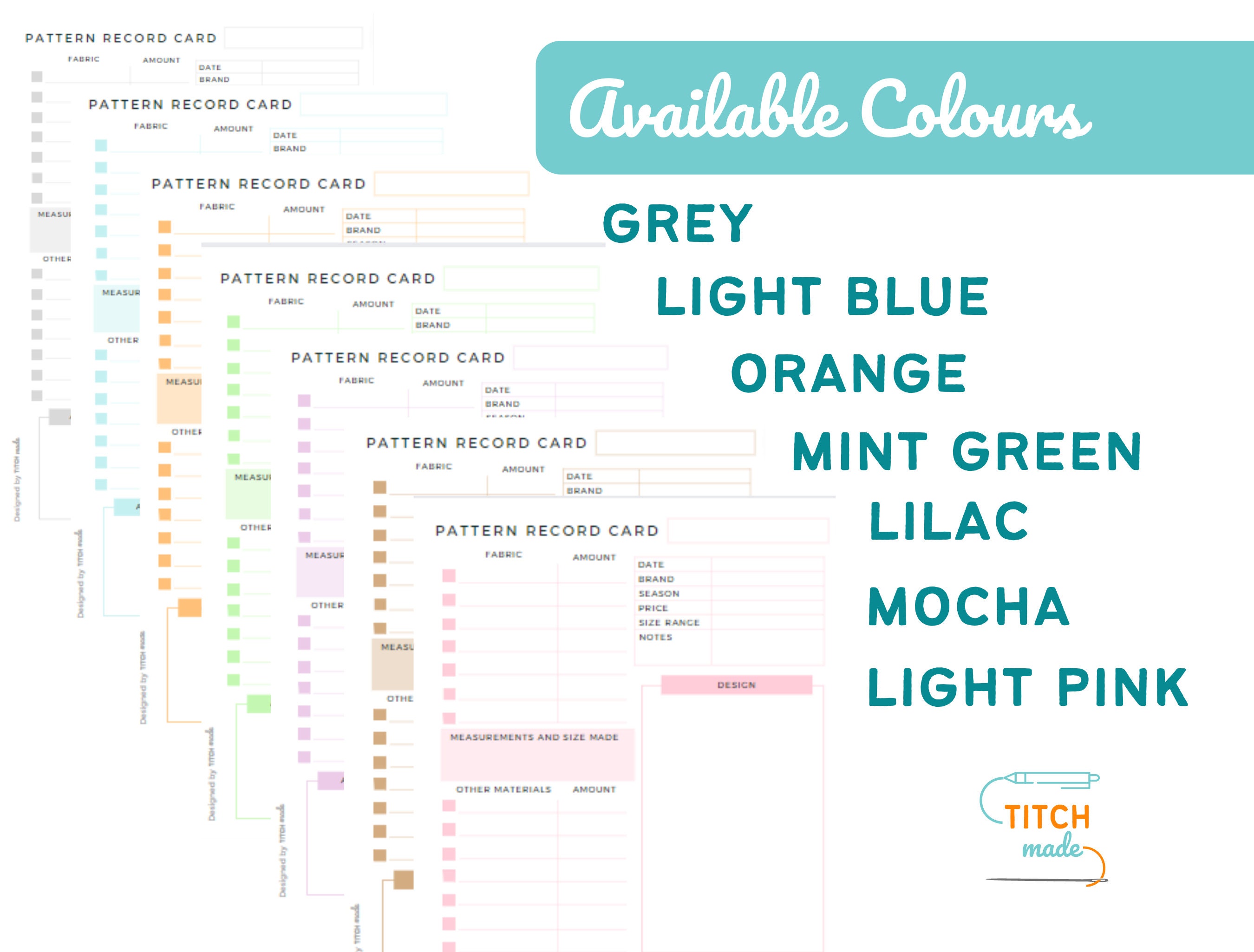 Pattern Record Card Sewing Pattern Organiser PDF Download - Etsy