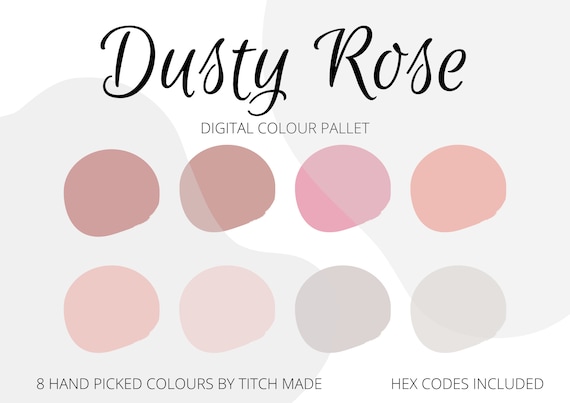 Dusty Rose Digital Colour Palette Brand Colour Palette - Etsy