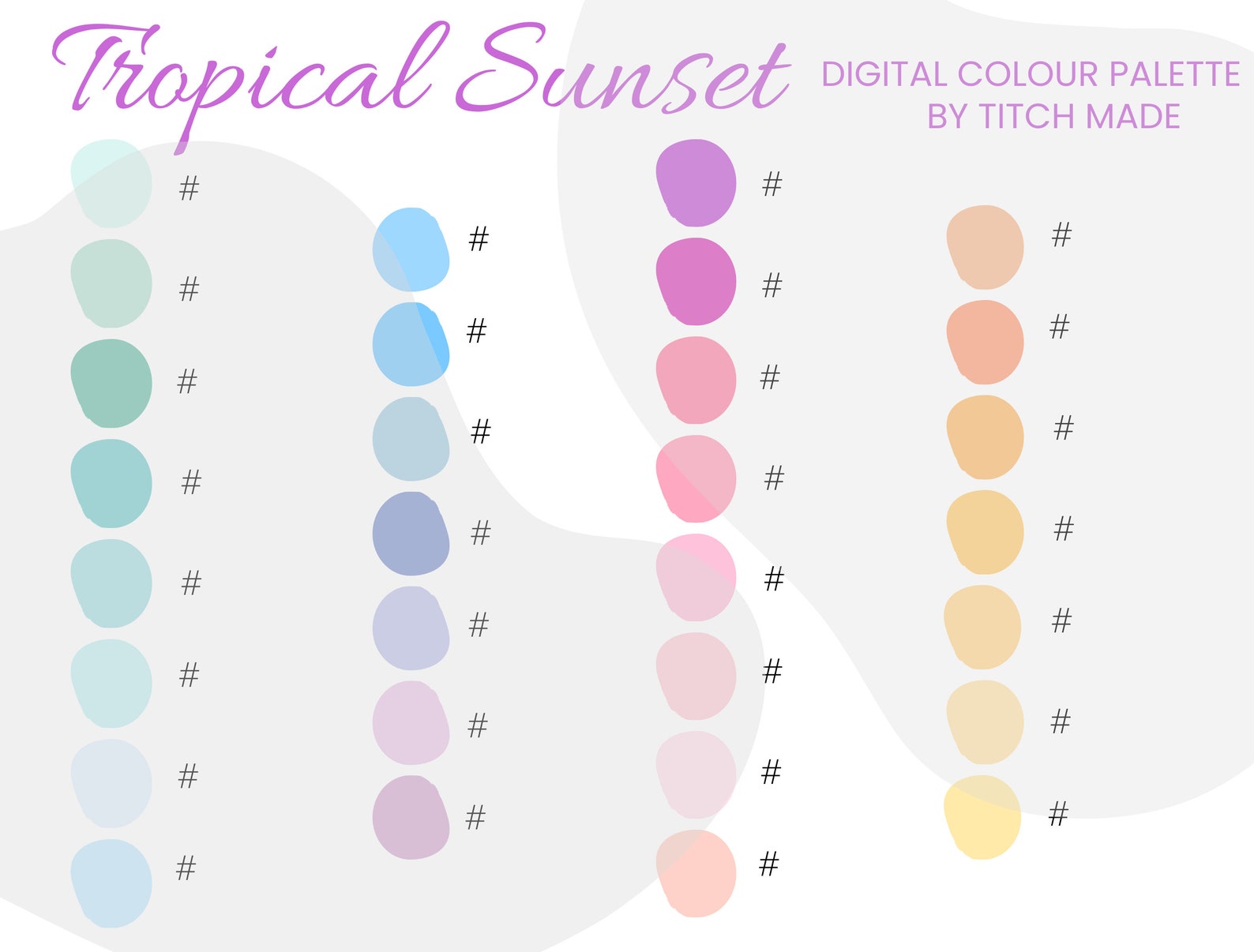 Tropical Sunset Digital Colour Palette Brand Colour Palette - Etsy