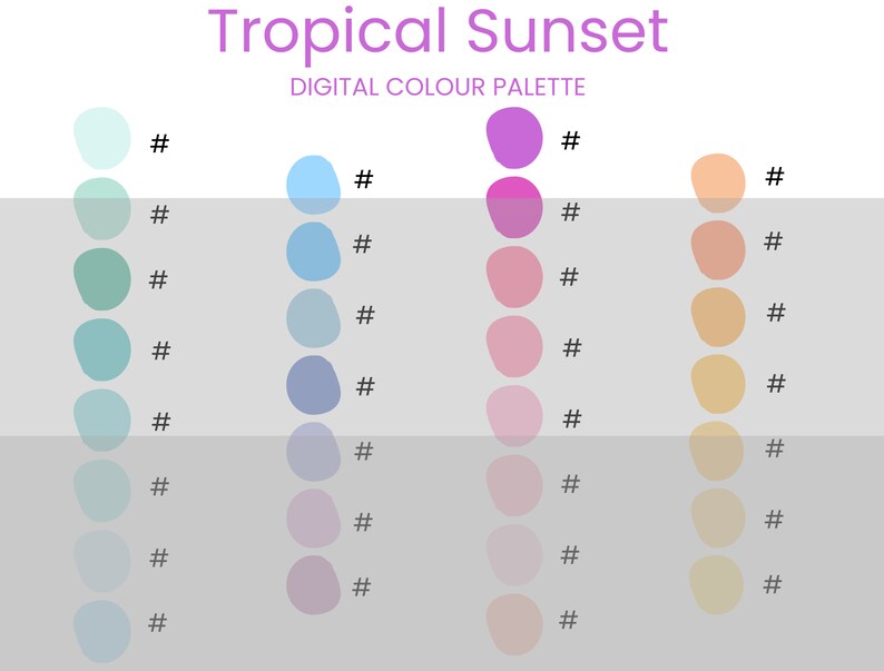 Tropical Sunset Digital Colour Palette | Brand Colour Palette | Colour ...