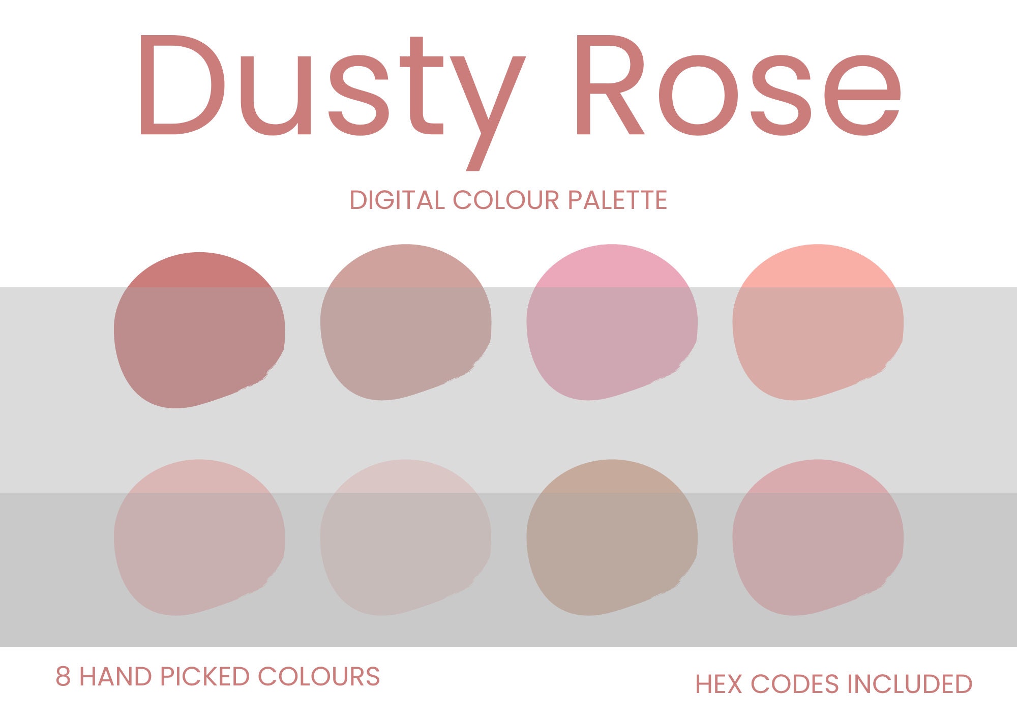 Dusty Rose Digital Colour Palette | Brand Colour Palette | Colour HEX ...