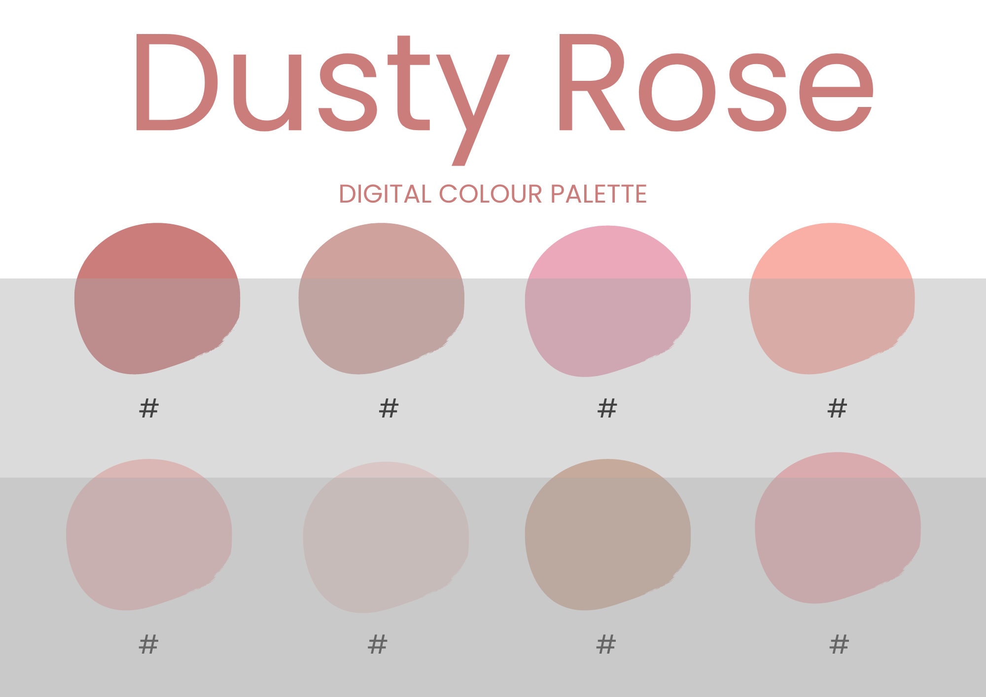 Dusty Rose Digital Colour Palette | Brand Colour Palette | Colour HEX ...