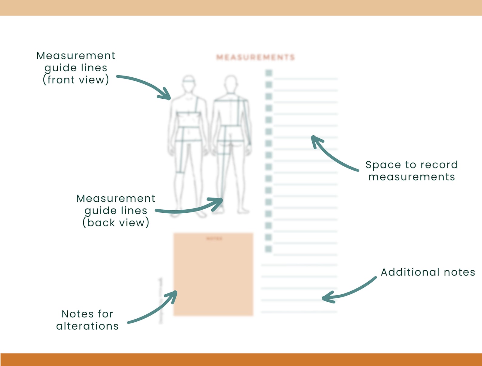 Male Body Measurement Template for Sewing | PDF Download - Etsy