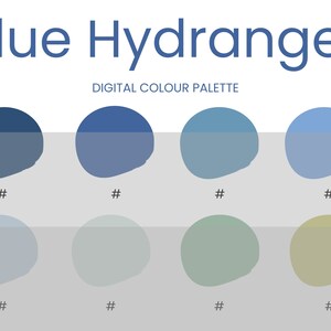 Blue Hydrangea Digital Colour Palette | Brand Colour Palette | Colour ...
