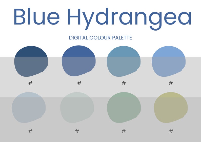 Blue Hydrangea Digital Colour Palette | Brand Colour Palette | Colour ...