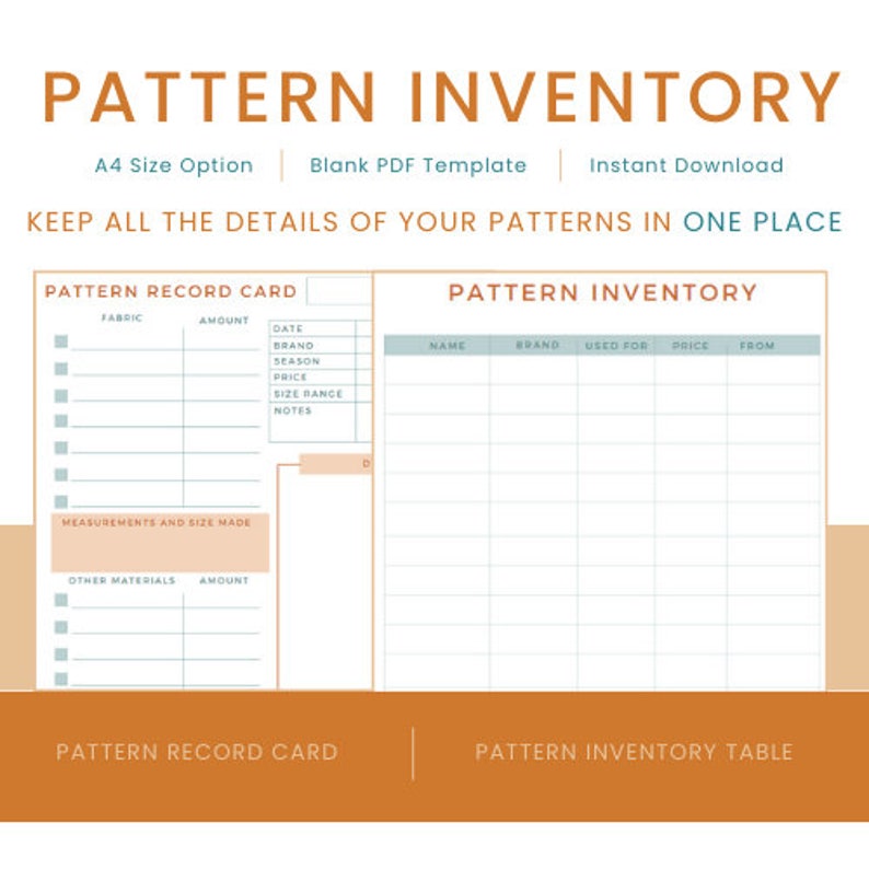 Pattern Organiser Bundle | Sewing Pattern Organiser | Pattern Record ...