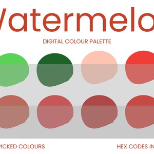 Watermelon Digital Colour Palette | Brand Colour Palette | Colour HEX ...