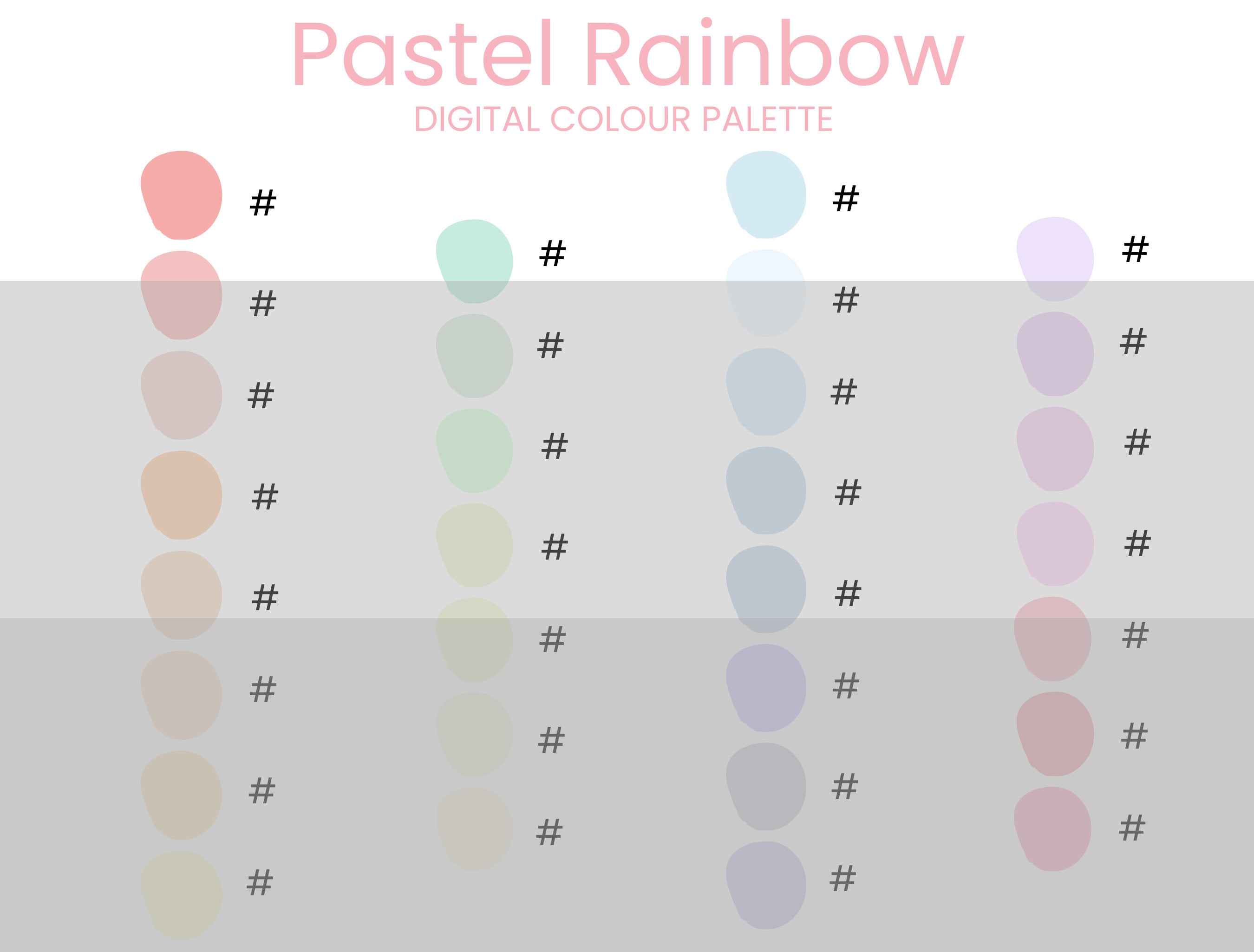 Pastel Rainbow Digital Colour Palette | Brand Colour Palette | Colour ...