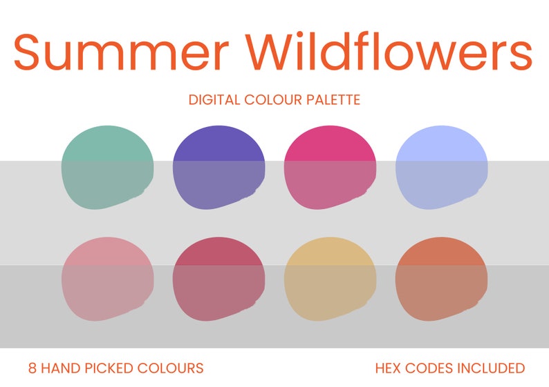Summer Wildflower Digital Colour Palette | Brand Colour Palette ...