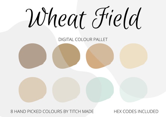 Wheat Field Digital Colour Palette Brand Colour Palette - Etsy