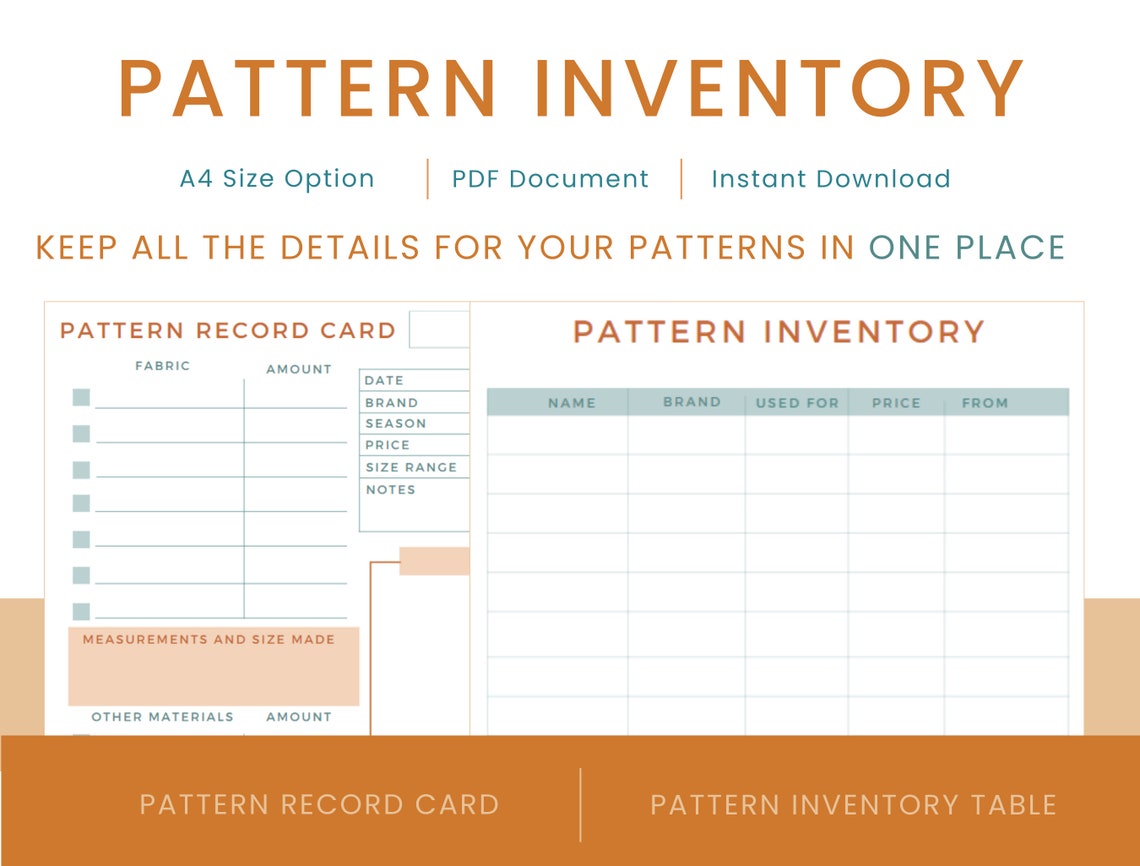 Pattern Organiser Bundle Sewing Pattern Organiser PDF Download - Etsy