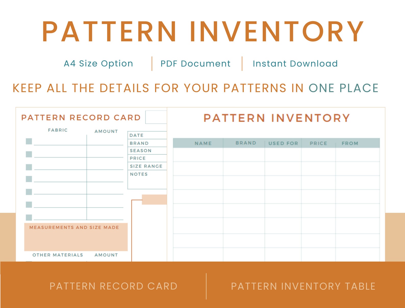 Pattern Organiser Bundle Sewing Pattern Organiser PDF Download - Etsy