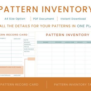 Pattern Organiser Bundle Sewing Pattern Organiser PDF Download - Etsy