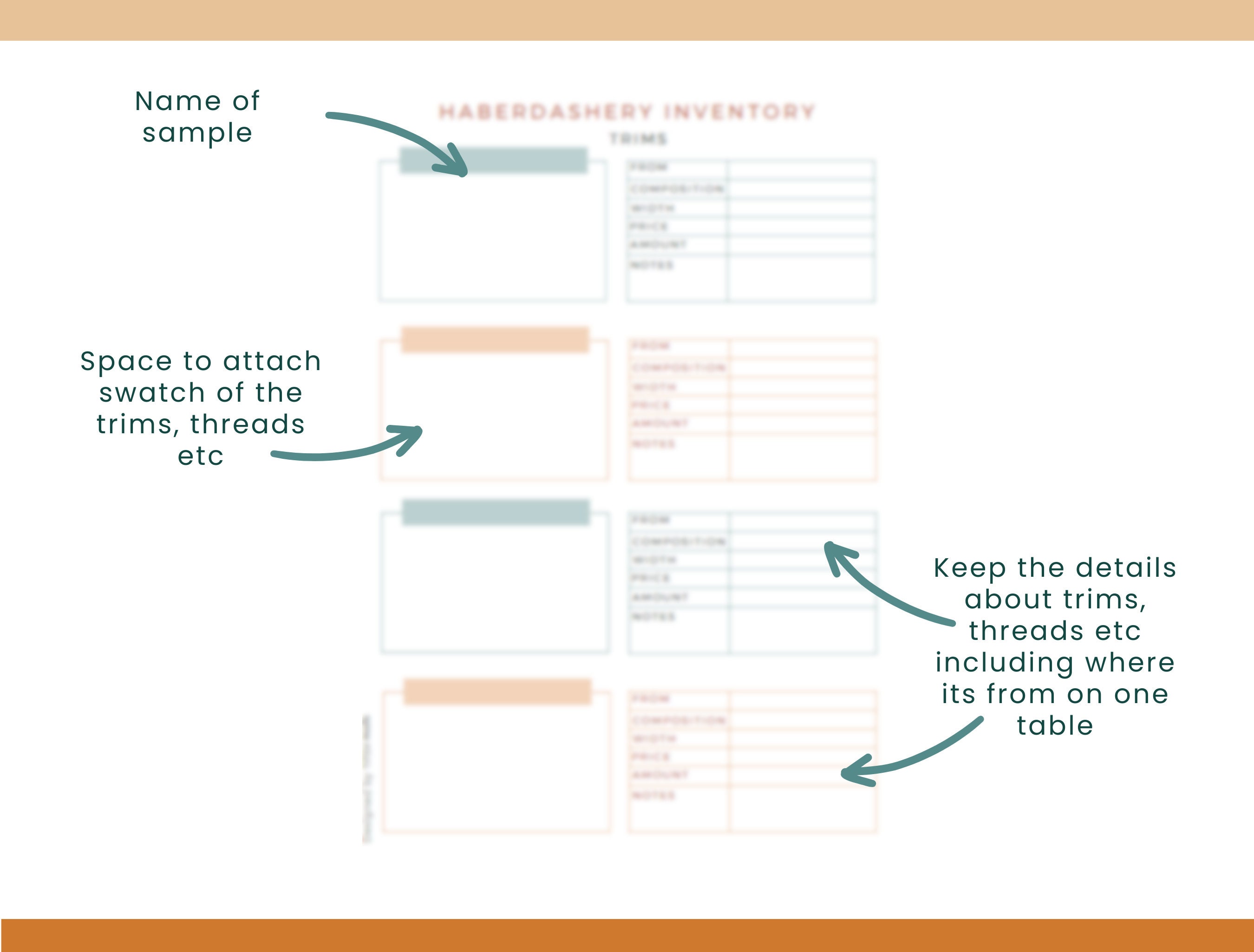 Sewing Inventory Fabric Inventory Sewing Organiser Fabric Swatch ...