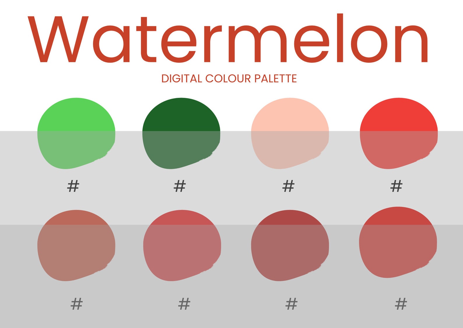 Watermelon Digital Colour Palette Brand Colour Palette Colour HEX Codes ...