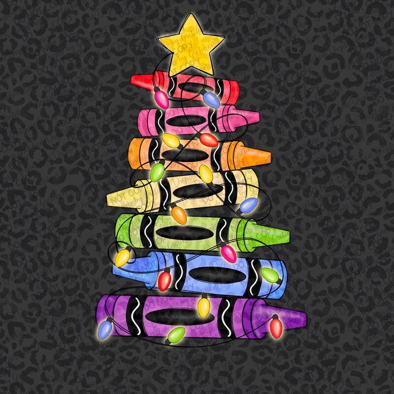 Teacher Crayon Tree Svg - Etsy