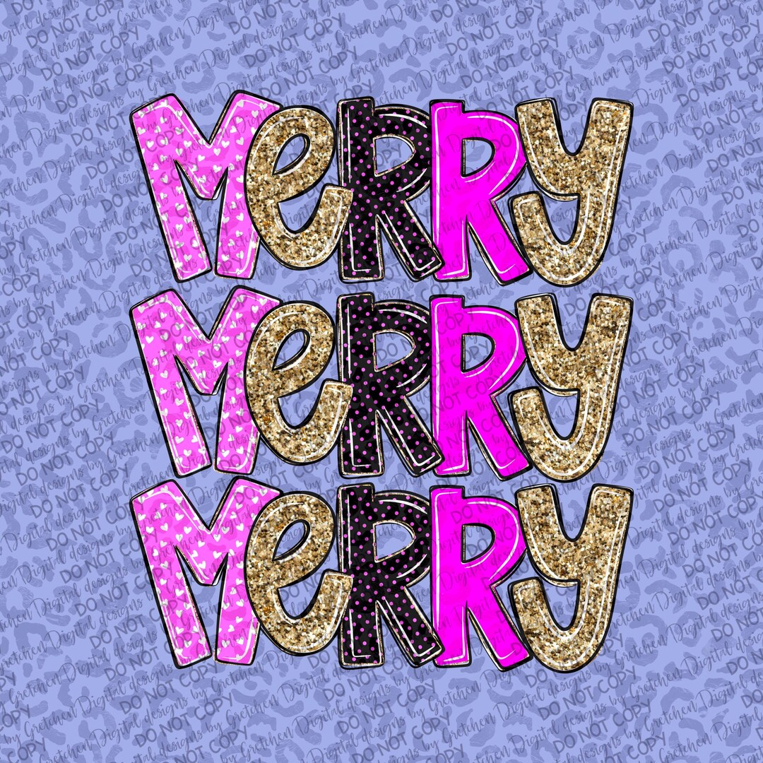 Merry Merry Merry PNG Digital Download Sublimation Christmas Holiday ...