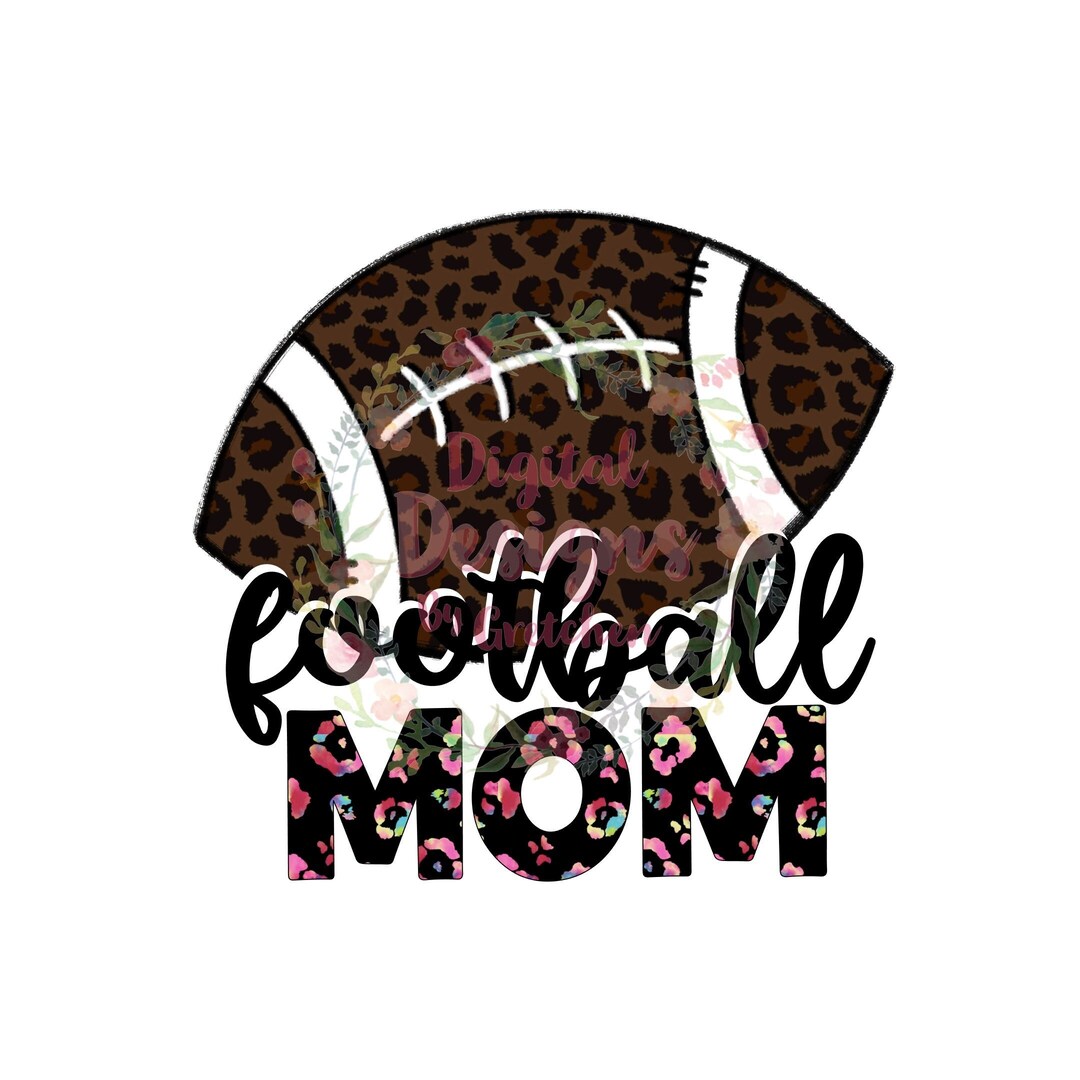 Football Mom Leopard Hand Drawn PNG Digital Download Sublimation - Etsy