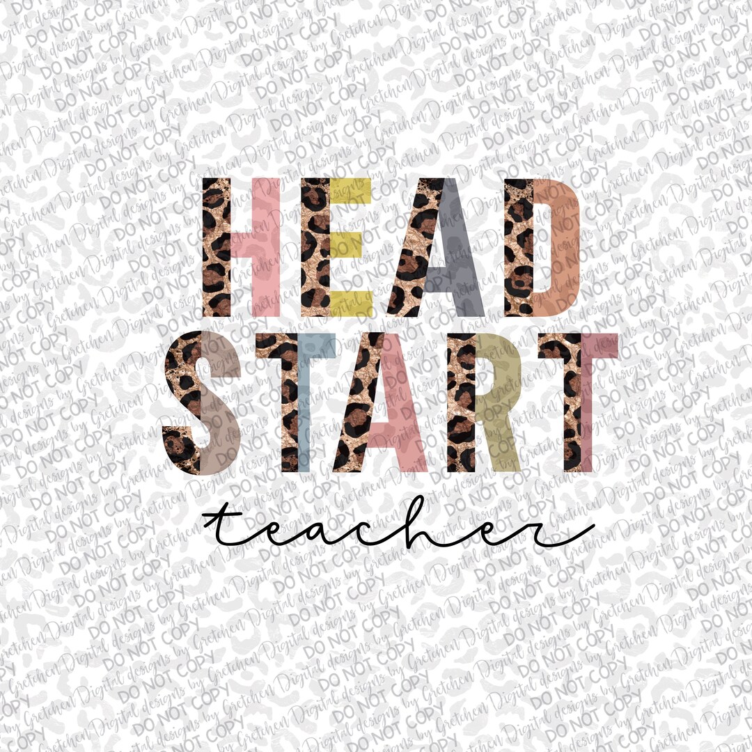 Head Start Teacher Leopard Boho Png Digital Download Sublimation - Etsy