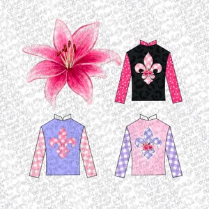 Jockey Silks and Lilly Oaks Horse Racing 14 PNG Hand Drawn Designs for ...