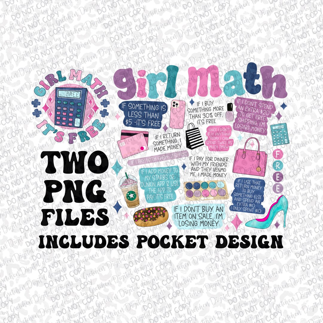 Girl Math Funny Collage PNG Digital Download Sublimation Includes ...