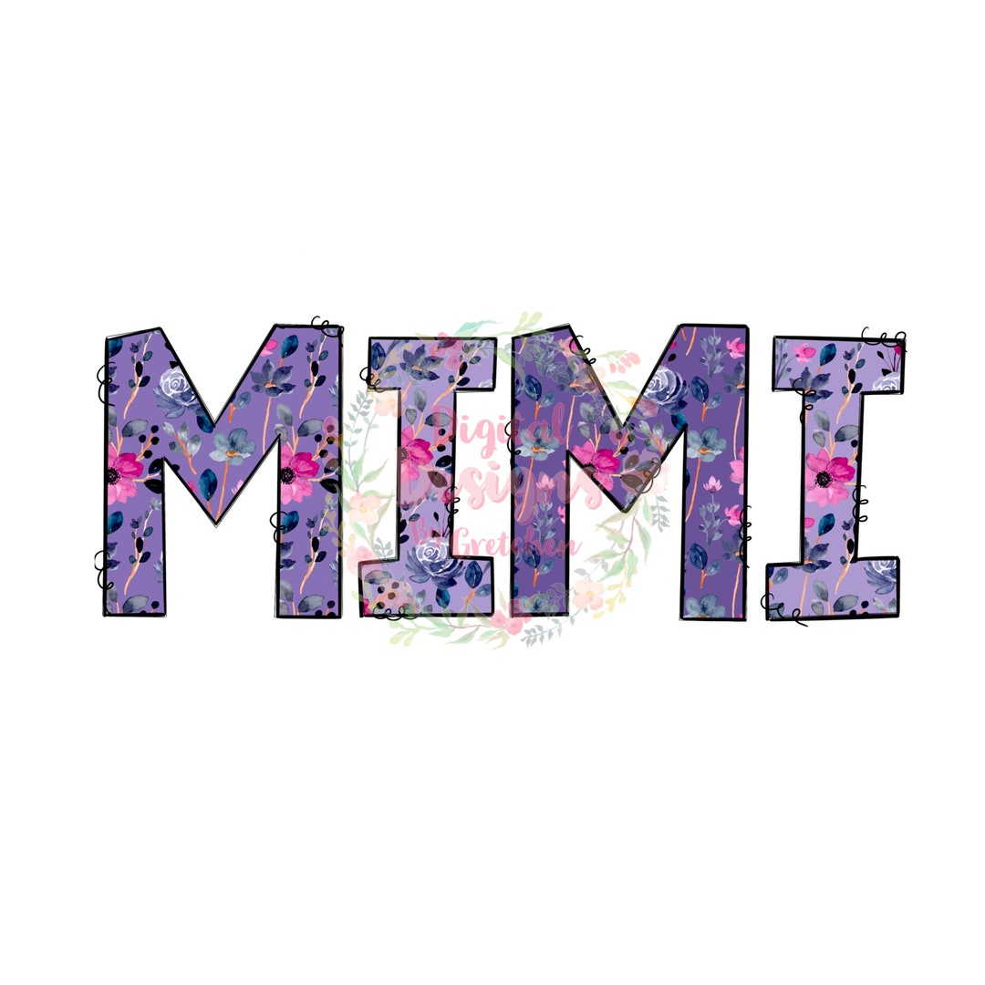 Mimi Floral Purple PNG Digital Download Sublimation Customizable - Etsy