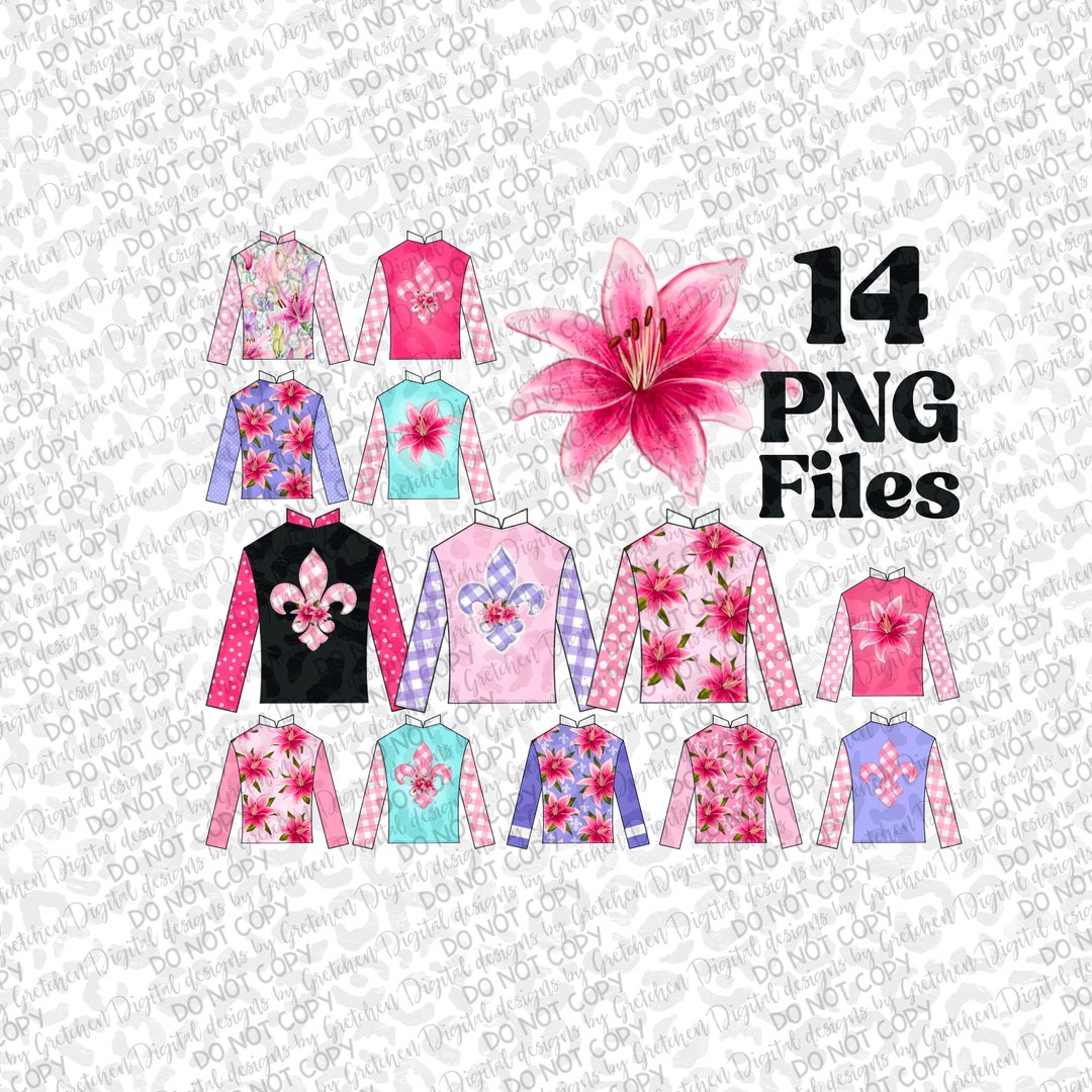 Jockey Silks and Lilly Oaks Horse Racing 14 PNG Hand Drawn Designs for ...