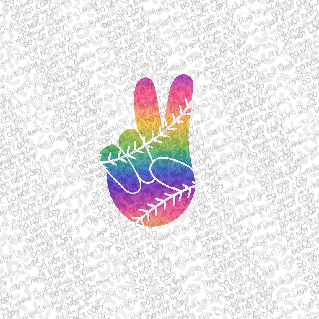 Baseball Stitches Peace Sign Hand PNG Digital Download Sublimation ...