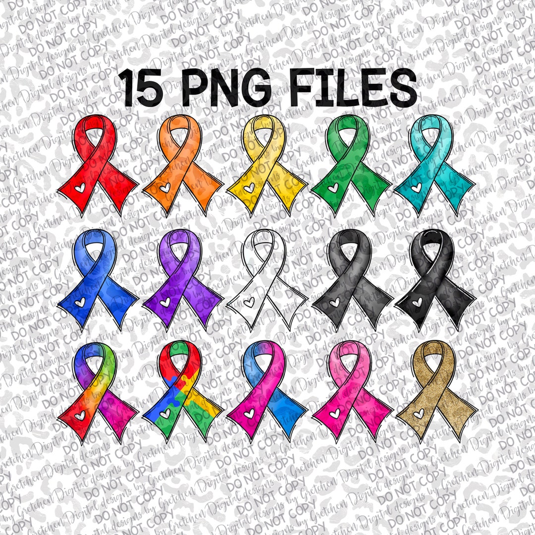 Awareness Ribbons Multicolor Pack for Cancer Autism Miscarriage Etc 15 ...