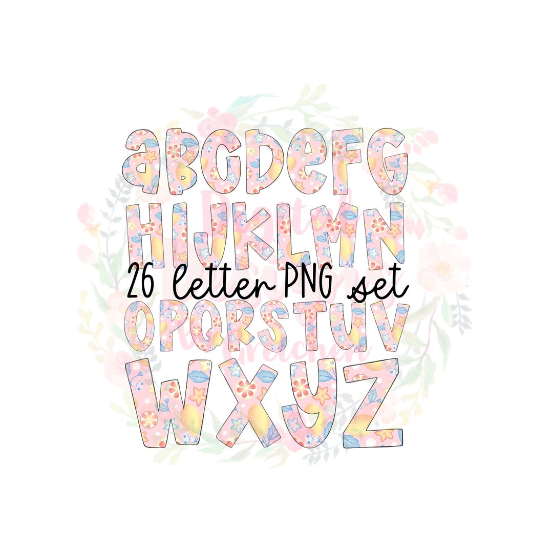 Summer Spring Alphabet Set PNG Digital Download Sublimation Lemons ...
