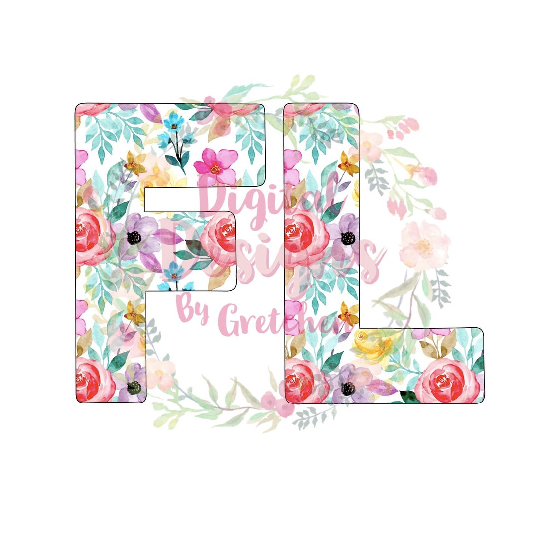 FL Florida Floral State Initials PNG Digital Download Sublimation - Etsy