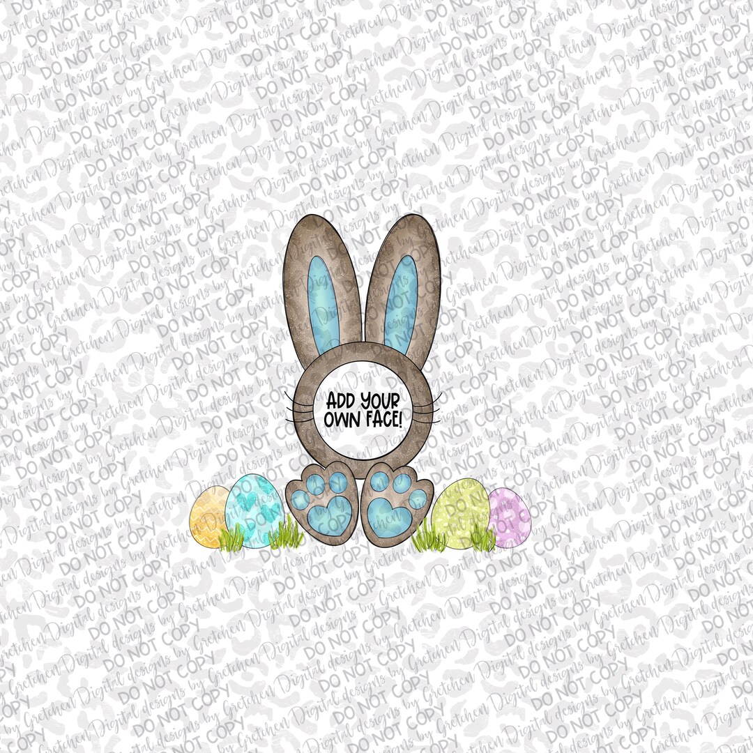 Custom Add Your Own FACE Easter Bunny With Eggs Png Digital Download ...