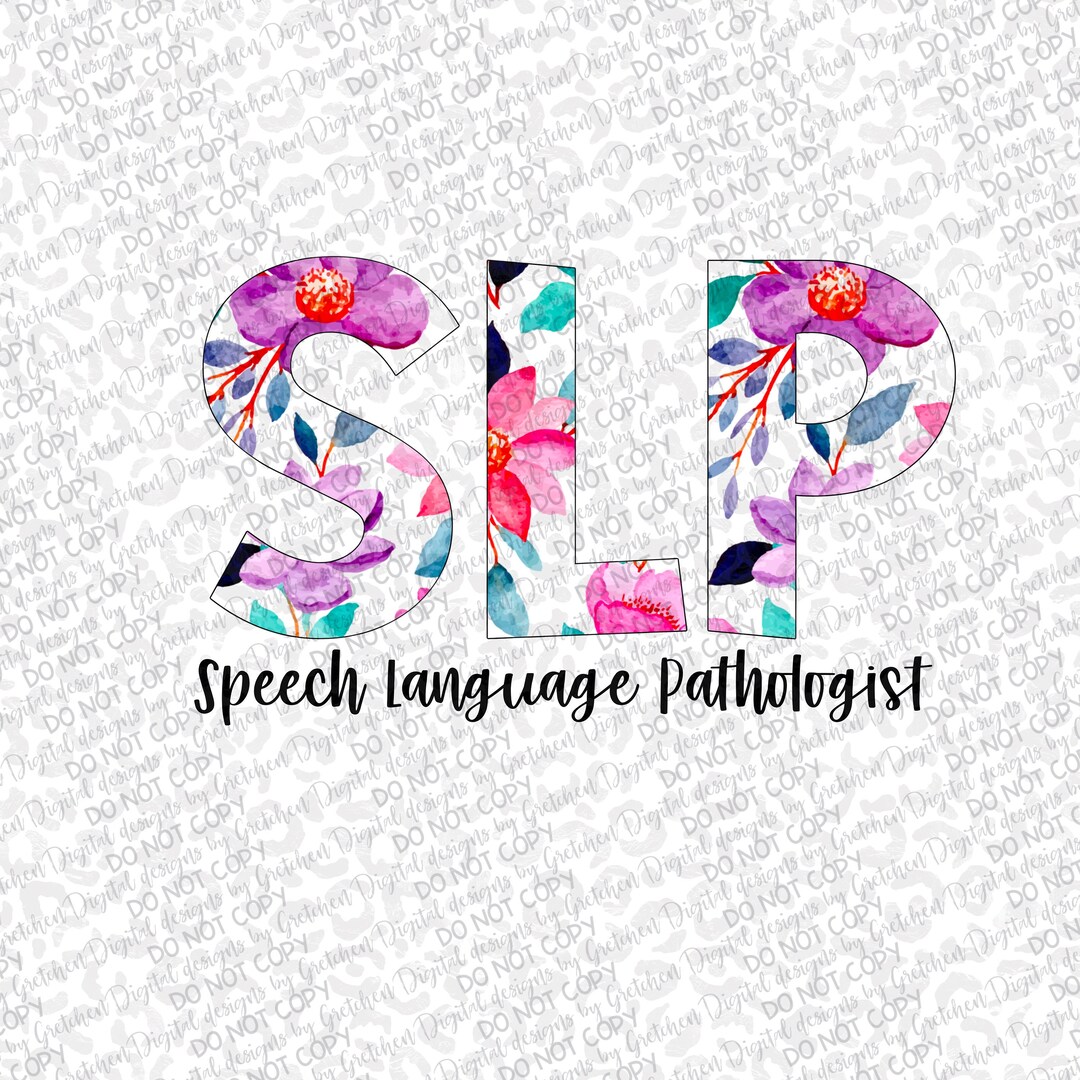 Speech Language Pathologist SLP Floral Initials PNG Digital Download ...