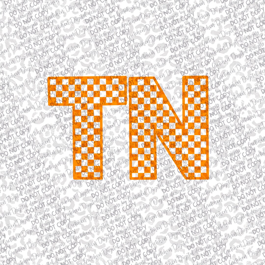 TN Tennessee Orange Checkered 2 Designs PNG Digital Download ...