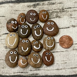 15 Super Happy Rocks - Hand Painted Smiley Face Lake Rocks - Etsy