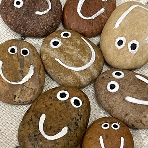 15 Super Happy Rocks - Hand Painted Smiley Face Lake Rocks - Etsy