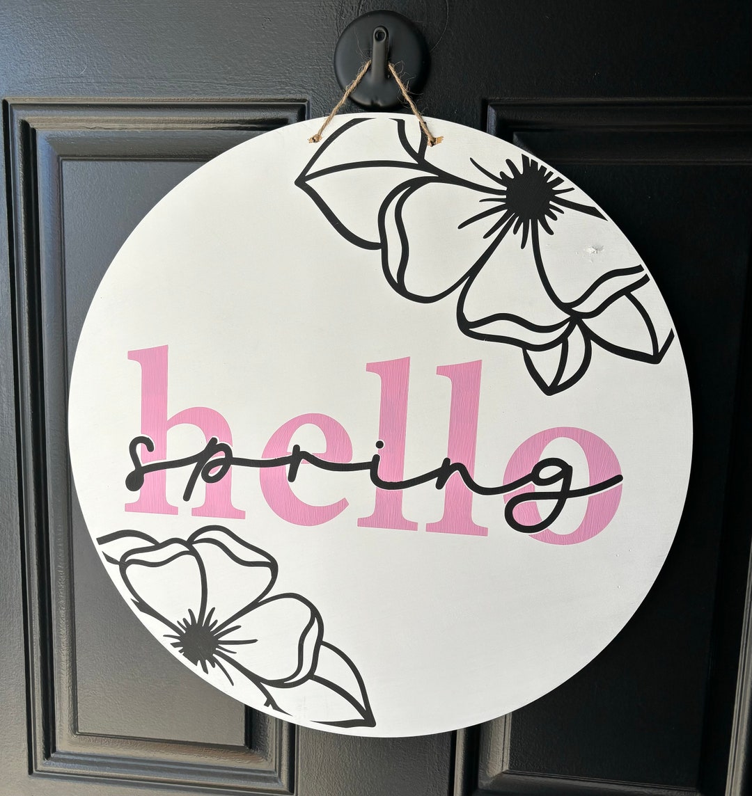 18 Inch Spring Round Door Sign - Etsy