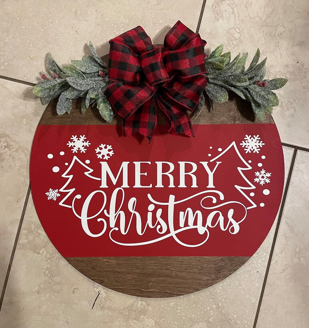 18inch Merry Christmas Round Sign - Etsy