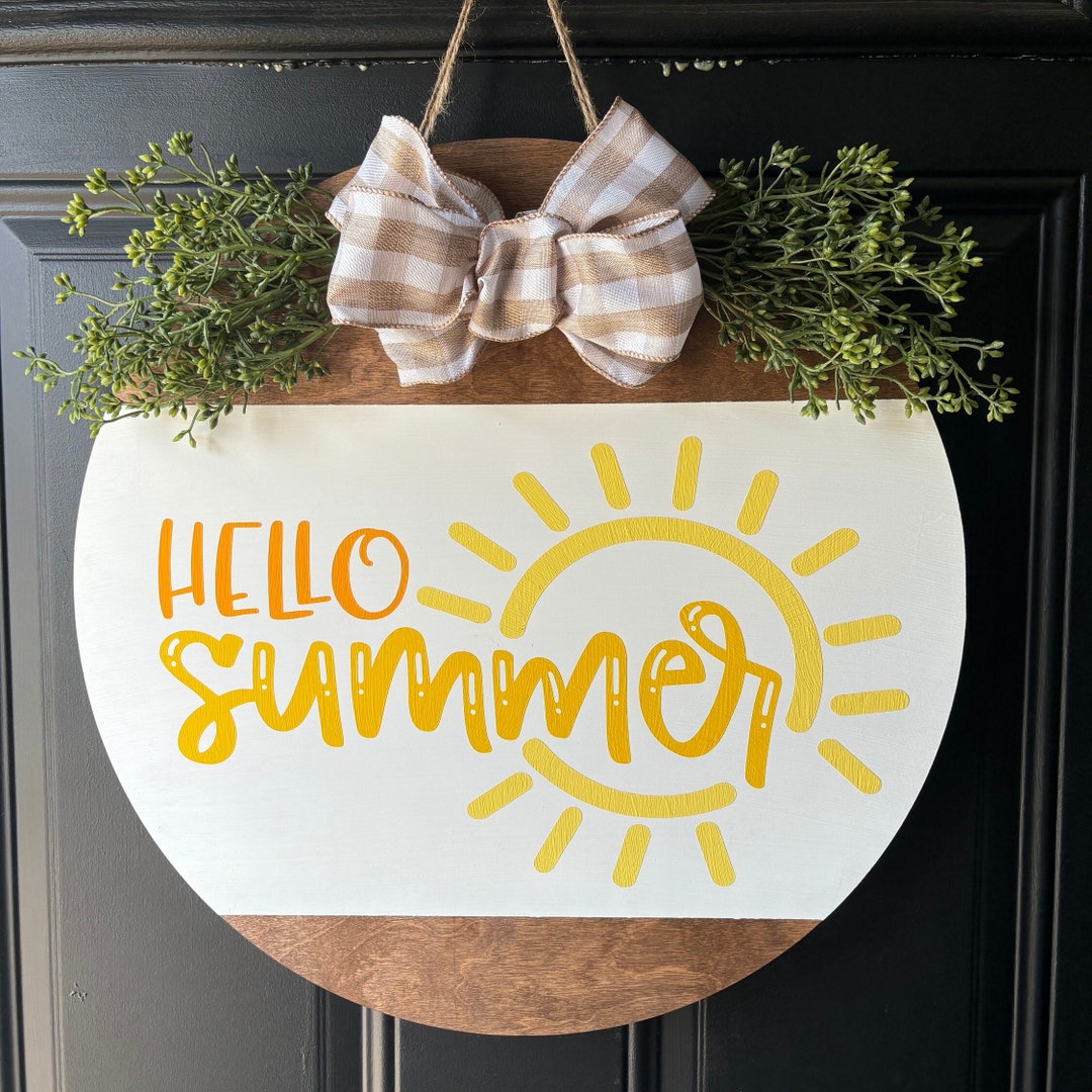 18 Inch Summer Round Door Sign - Etsy