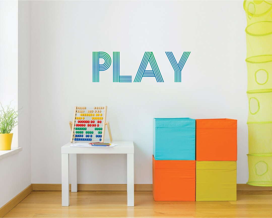PLAY Decal Playroom Decal Game Room Decal Playroom Decor - Etsy