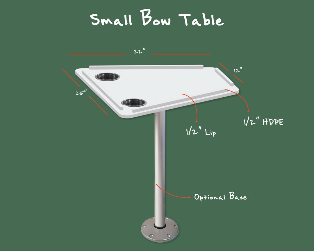 Small Bow Boat Table, Boat Table With Cup Holders, Boat Table With ...