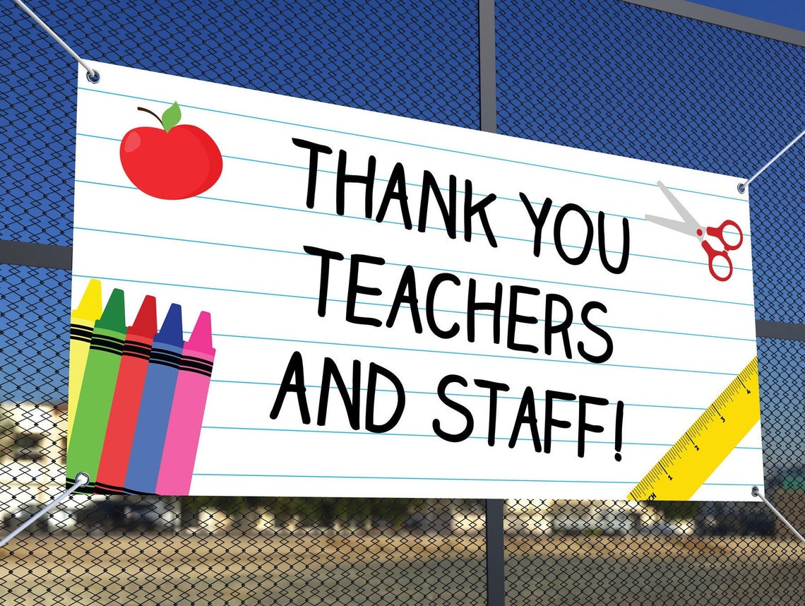Thank You Teachers and Staff Banner School Sign Teacher and - Etsy