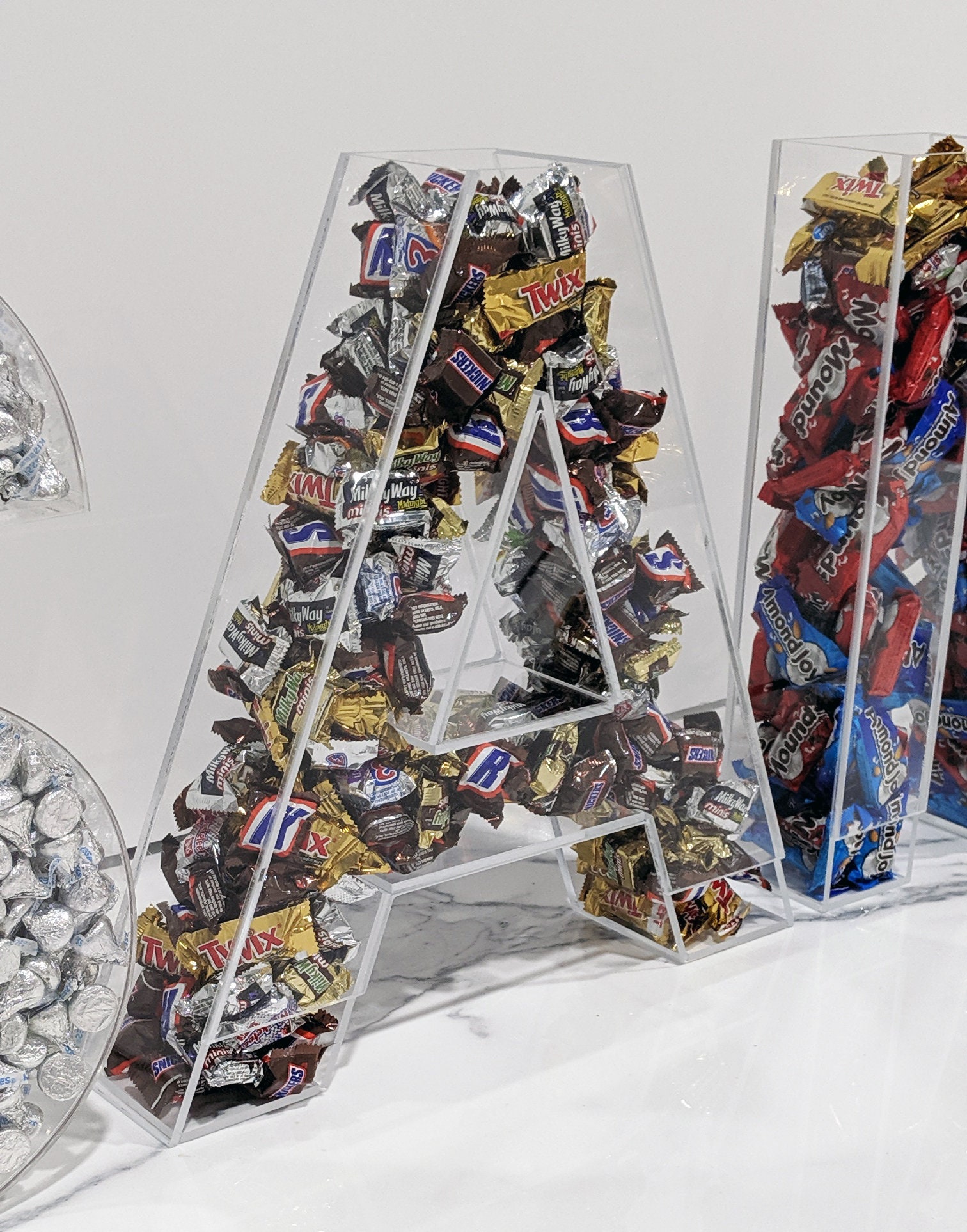 1set 25cm Height Clear Acrylic Fillable Letter English Alphabet Weddin ...