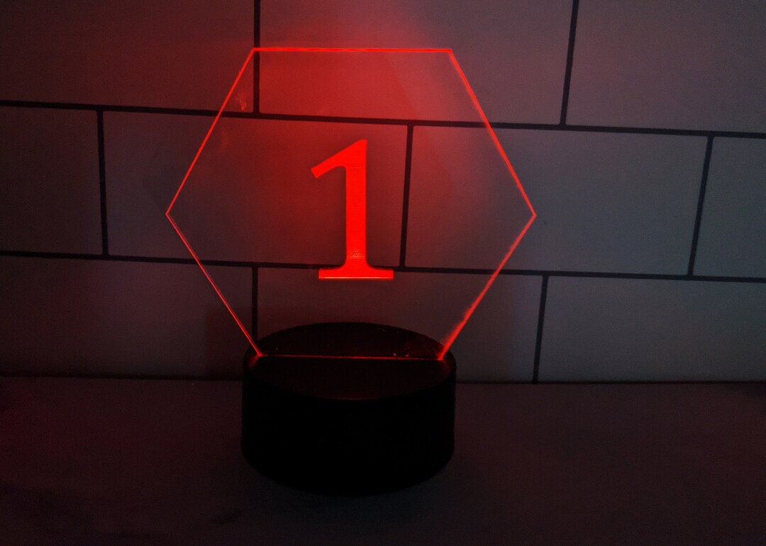 Lit Table Numbers, Hexagon Table Numbers, Illuminated Table Numbers ...