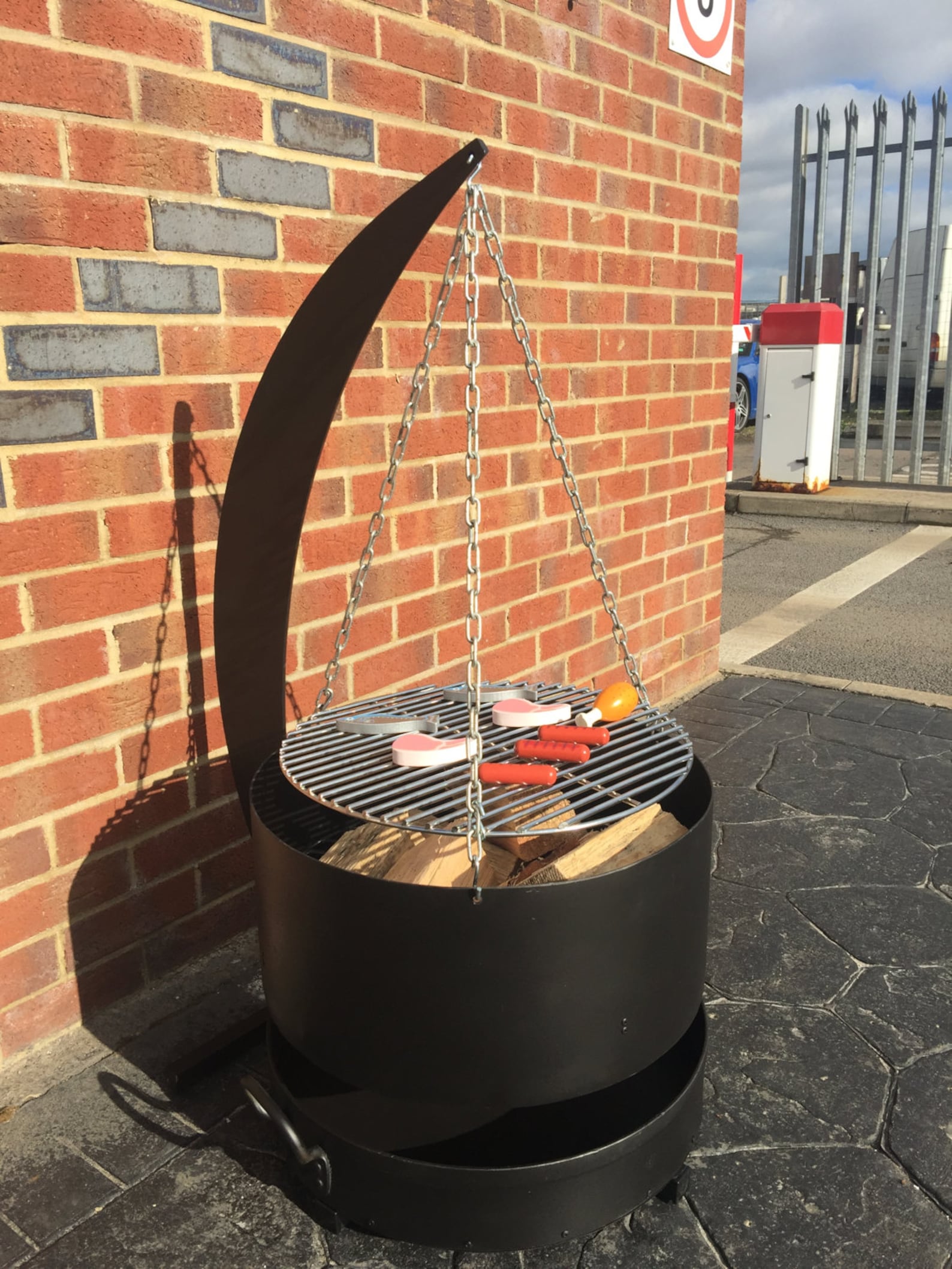 CRESCENT MOON Fire-pit With Removable BBQ Shelf - Etsy