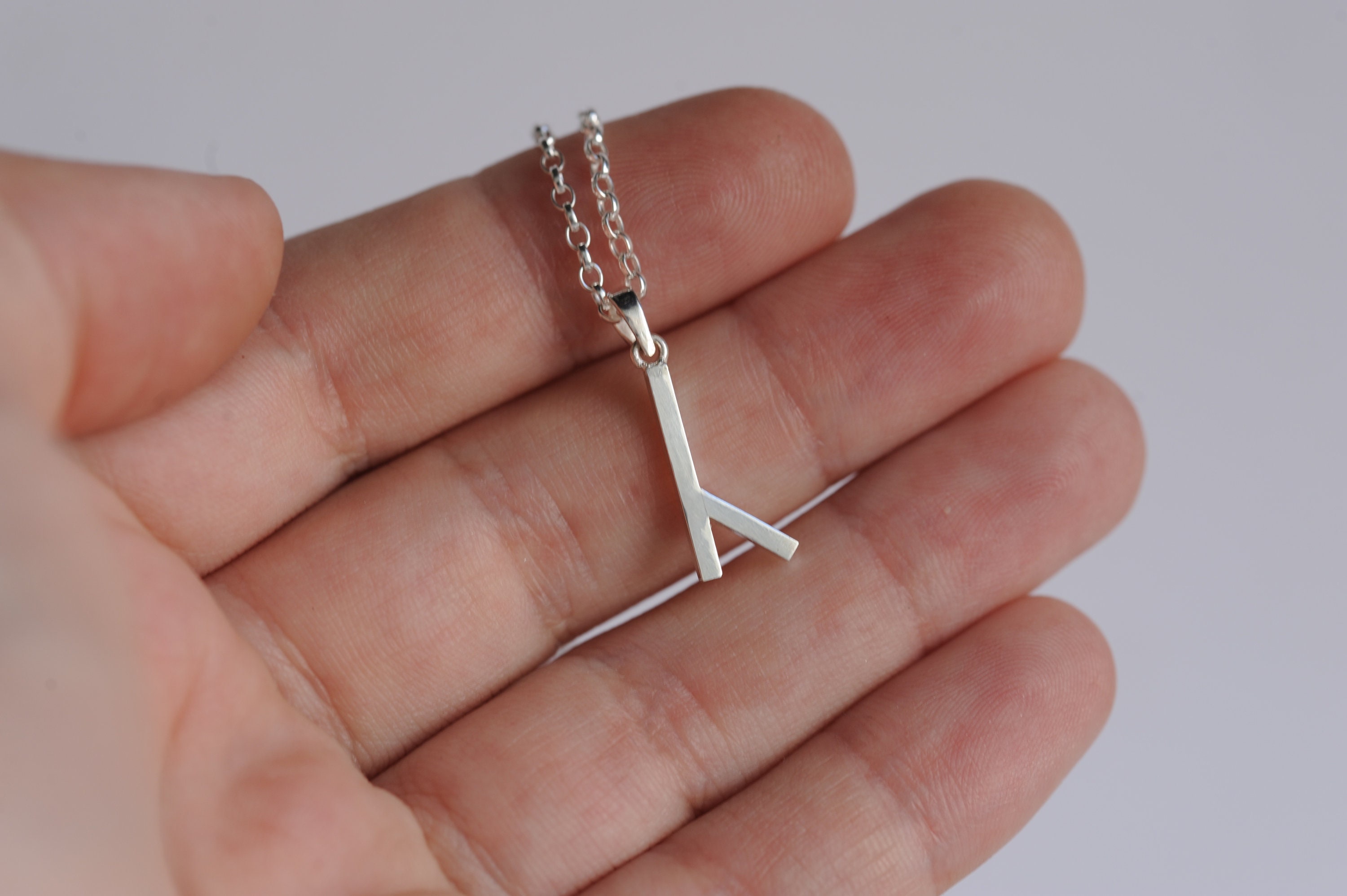 Anglo-saxon Cen Rune Necklace in Sterling Silver. Handmade - Etsy