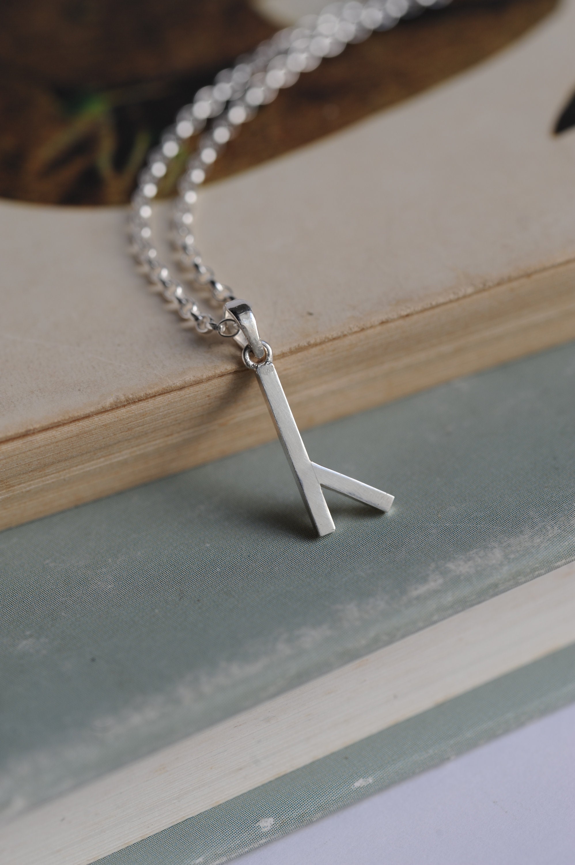 Anglo-saxon Cen Rune Necklace in Sterling Silver. Handmade - Etsy